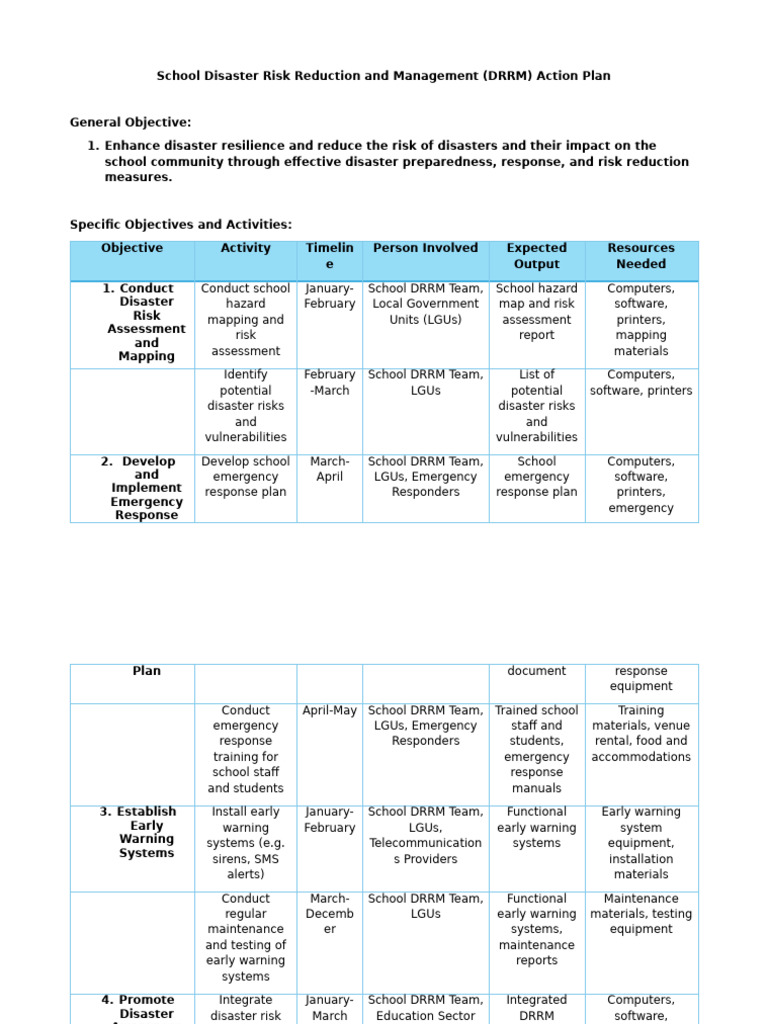 DRRM ACTION PLAN NEW | PDF | Disaster Risk Reduction | Emergency