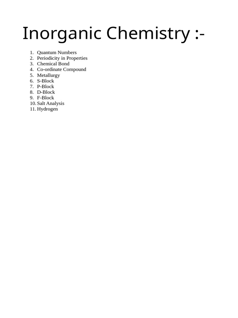 Inorganic Chem | PDF