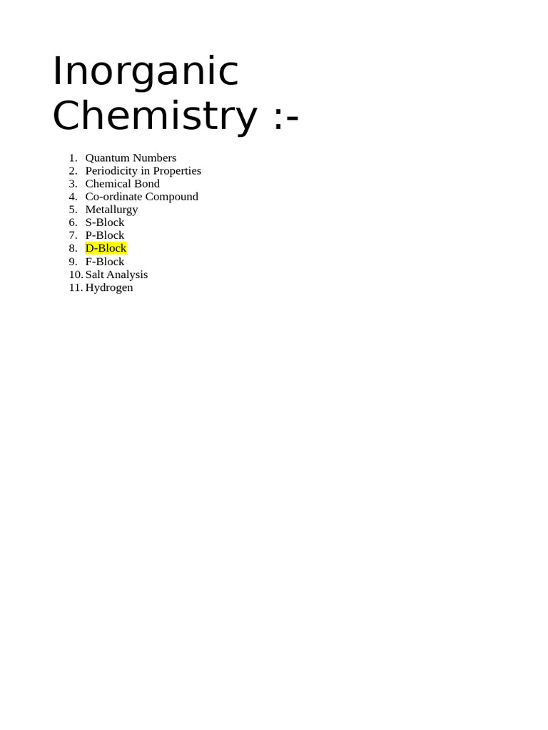 Inorganic Chem | PDF