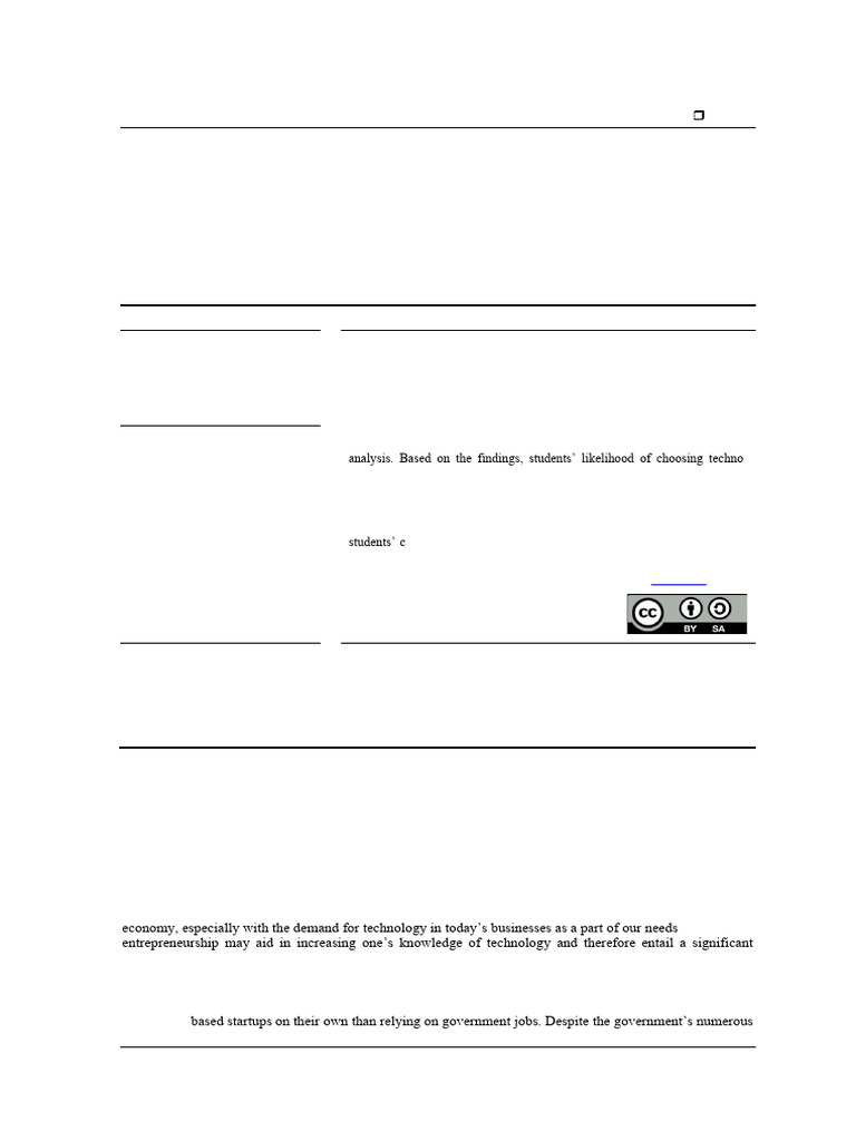 Factors Influencing Engineering Students For Choosing Techno-Entrepreneurship As A Career: An ...