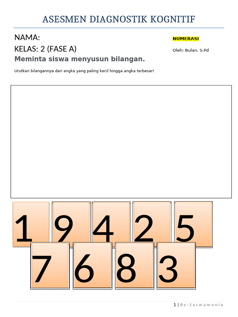 Asesmen Diagnostik Kognitif Kelas 1 | PDF