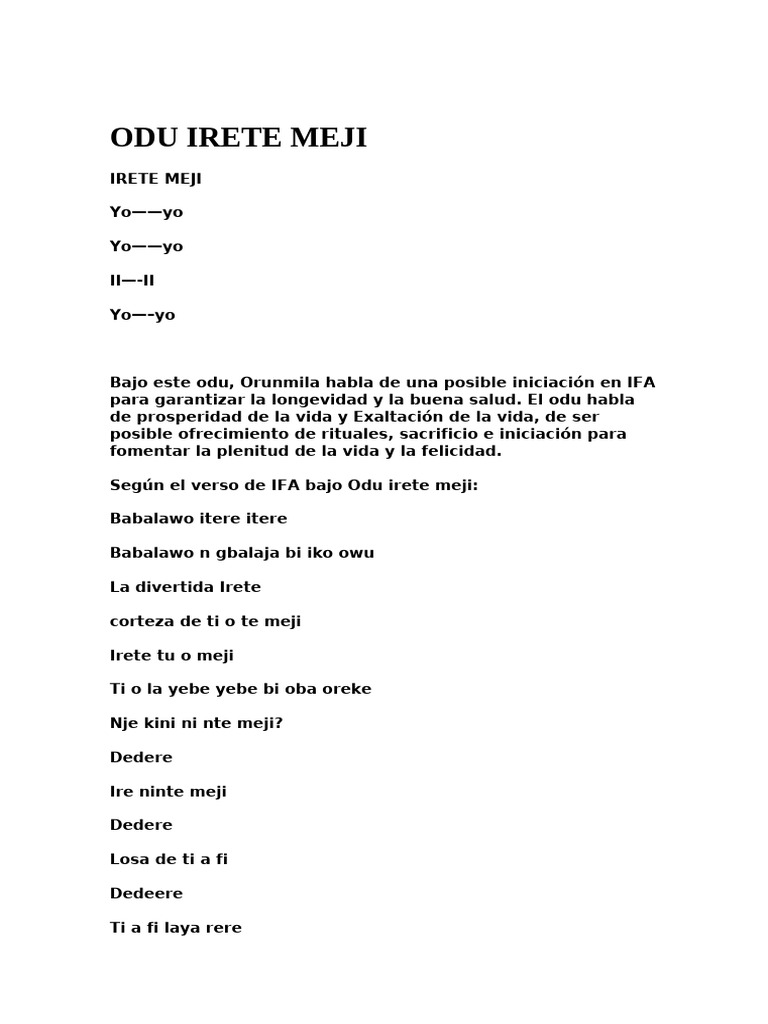 Irete Meyi | PDF | Creencia religiosa y doctrina