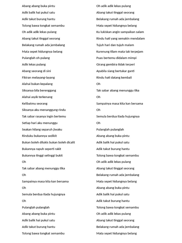 Aci Aci Buka Pintu | PDF