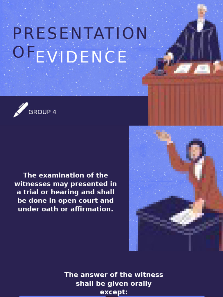 Presentation of Evidence | PDF | Witness Impeachment | Witness