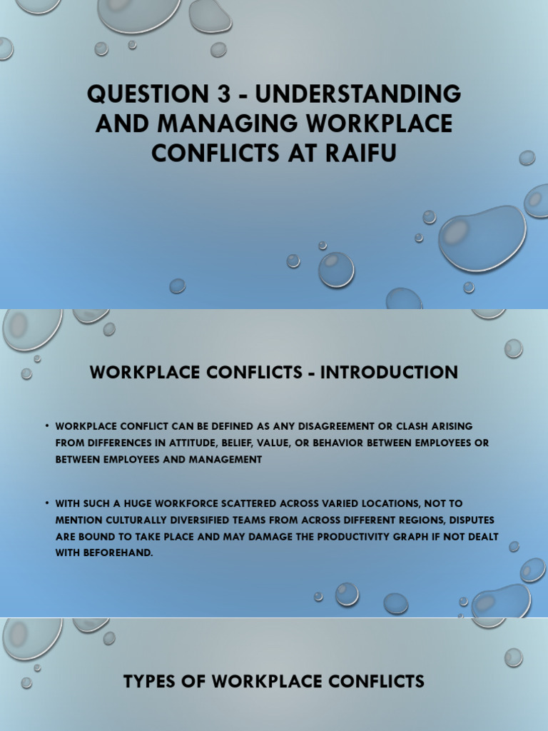 Managing Workplace Conflicts Effectively | PDF | Conflict Resolution | Behavioural Sciences
