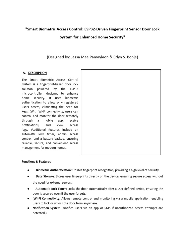 FINAL PROJECT FORMAT | PDF | Access Control | Biometrics