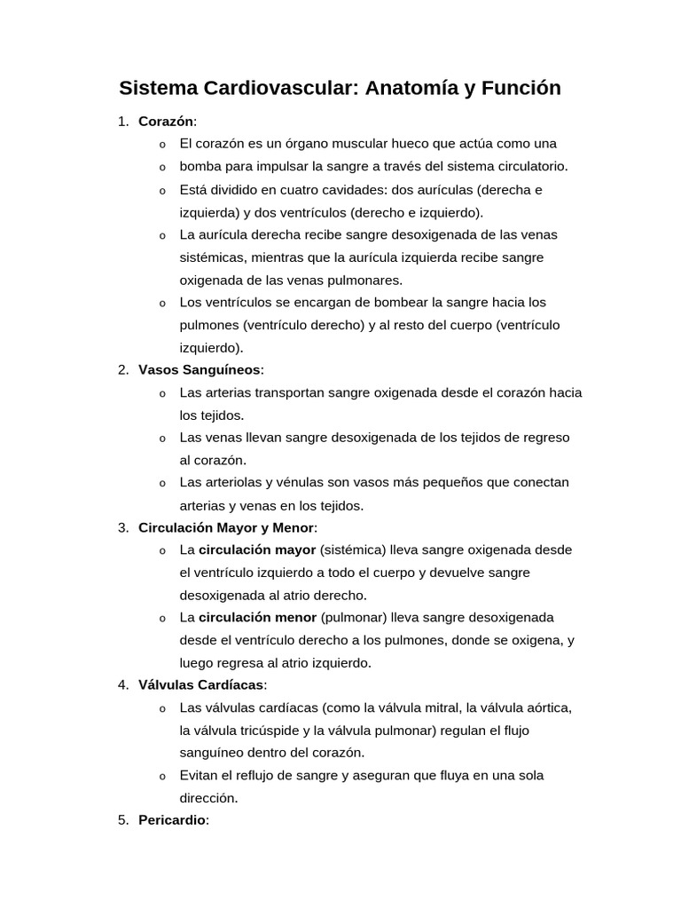 Perfil Sistema Cardiovascular | PDF | Corazón | Sistema circulatorio
