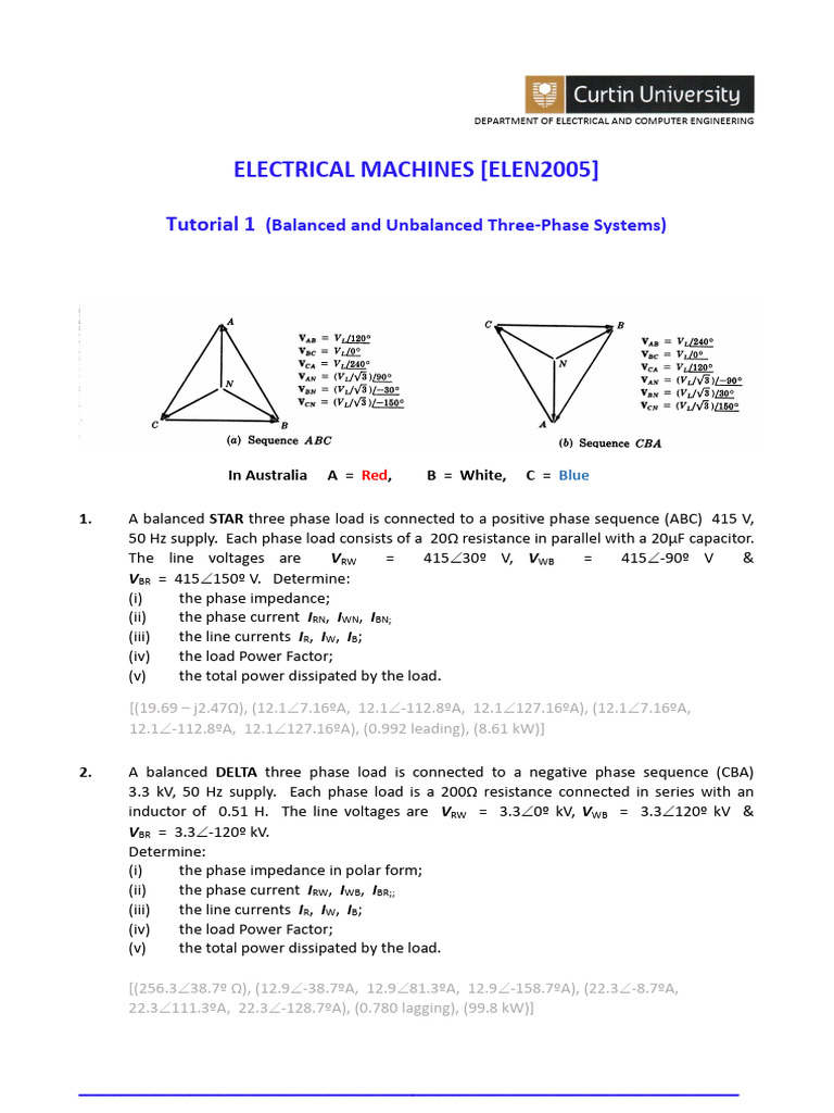Tutorial 1 Problems | PDF | Electrical Impedance | Metrology