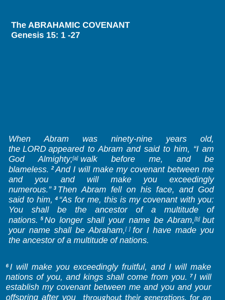 UNIT 3 God As Covenant Giver. The Abrahamic Covenant | PDF | Covenant ...