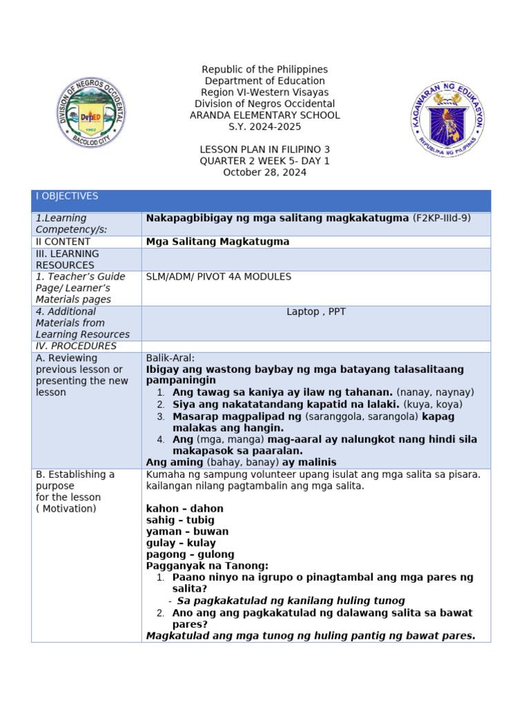 Filipino Week 2 | PDF