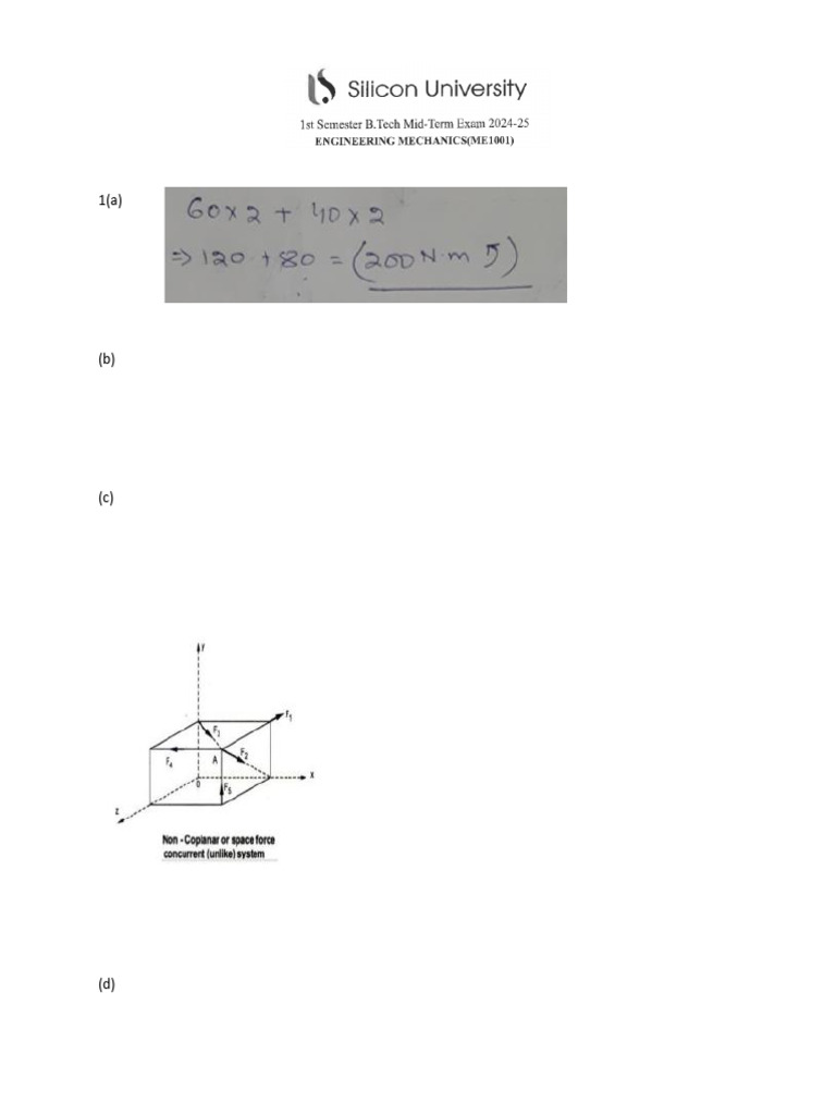 Mechanics Mid Sem Solution | PDF