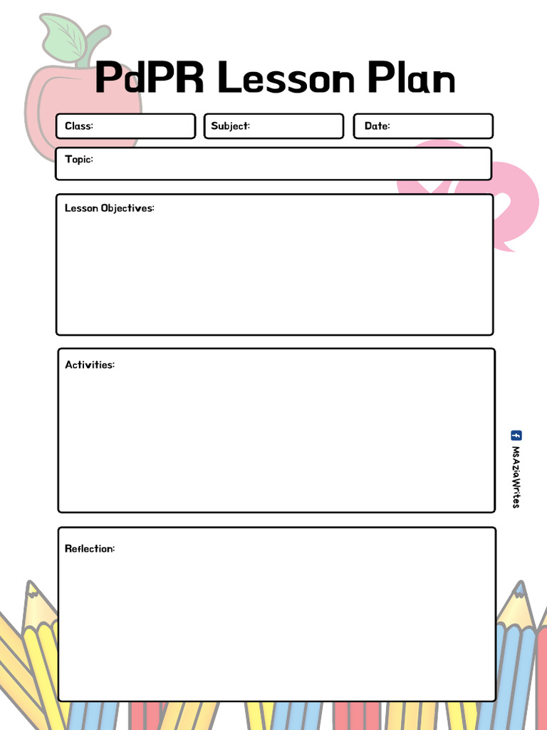 PDPR Lesson Plan | PDF