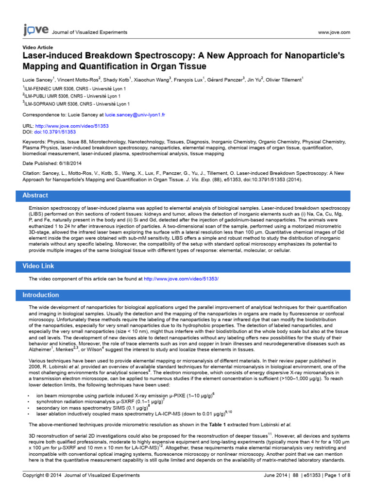 Sancey2014-Journal of Visualized Experiments | PDF | Microscopy ...