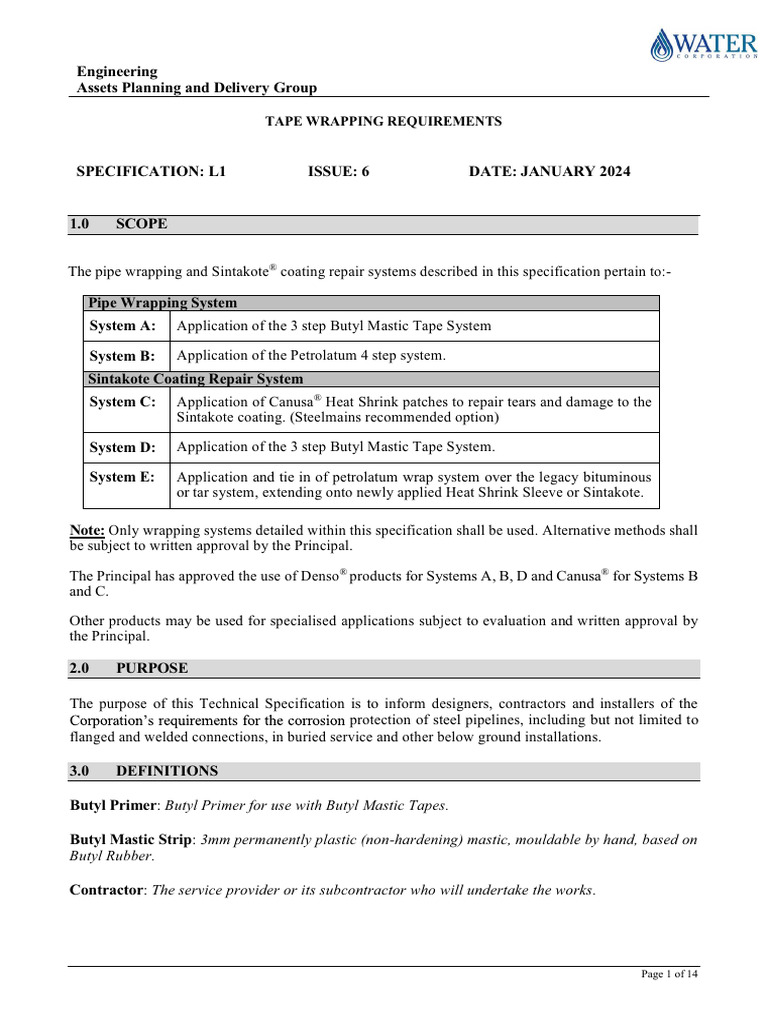 L1 Tape Wrapping Procedure | PDF | Specification (Technical Standard ...