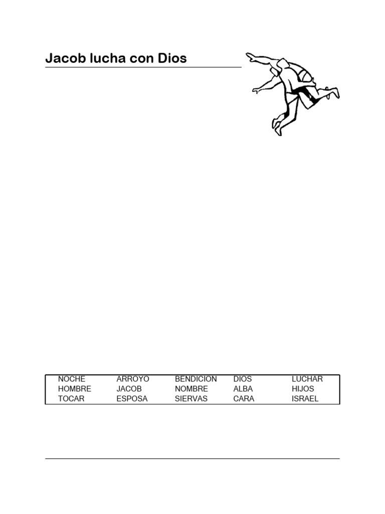 Jacob Wrestles With God Esp Wordsearch | PDF