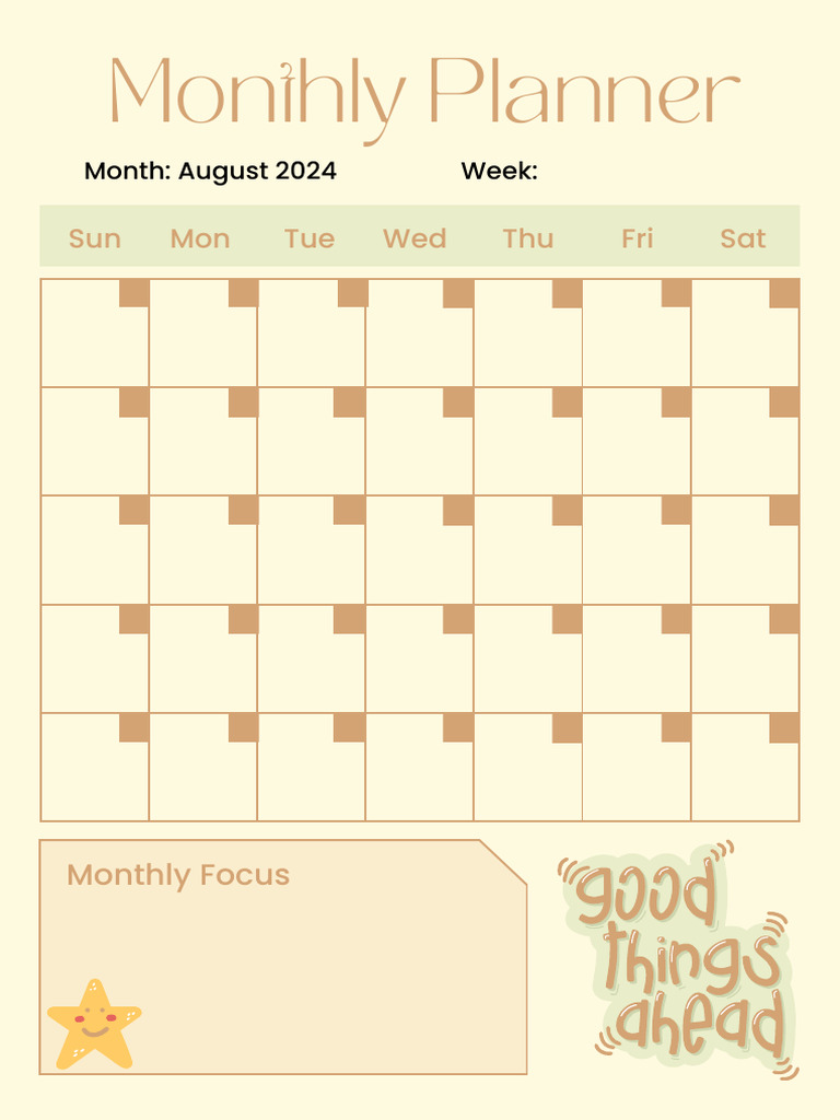Pastel Monthly Planner Template | PDF