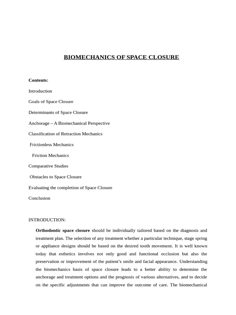 7.space Closure Mechanics | PDF | Orthodontics | Friction