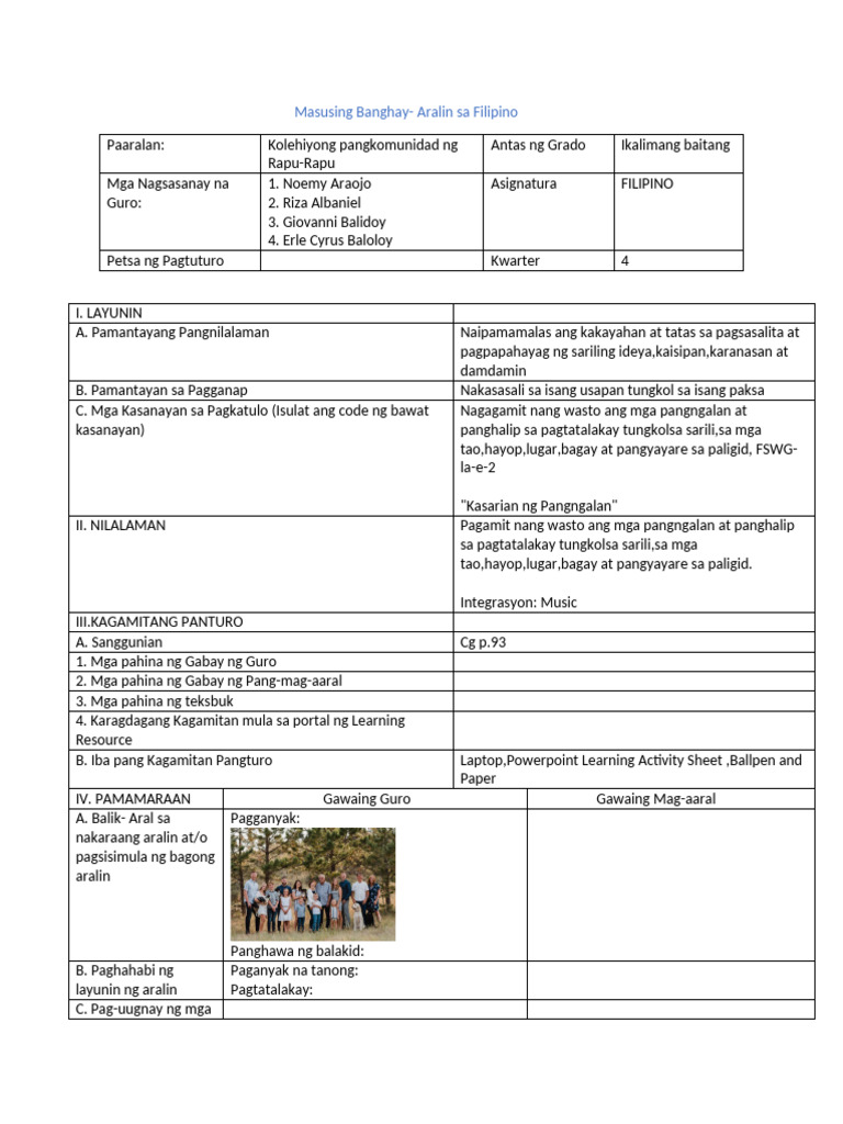 MASURING-BANGHAY-ARALIN-GROUP-2 | PDF