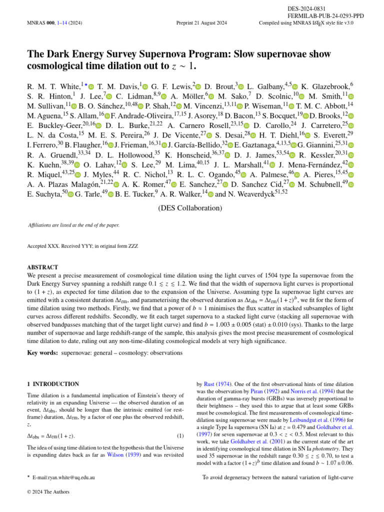 Time Dilation in Supernovae | PDF | Supernova | Redshift