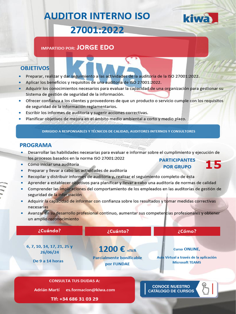 infografia-comercial-auditor-interno-iso-27001-2022 | PDF | Auditoría | Calidad (comercial)