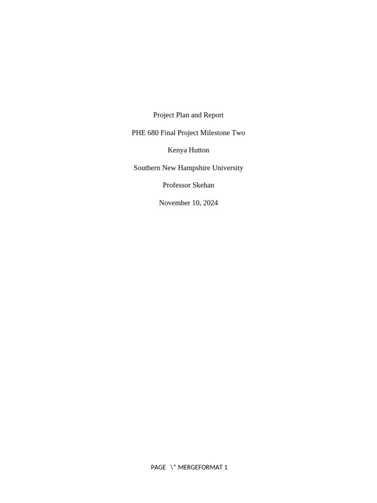 PHE 680-Milestone two | PDF | Needs Assessment | Health Equity