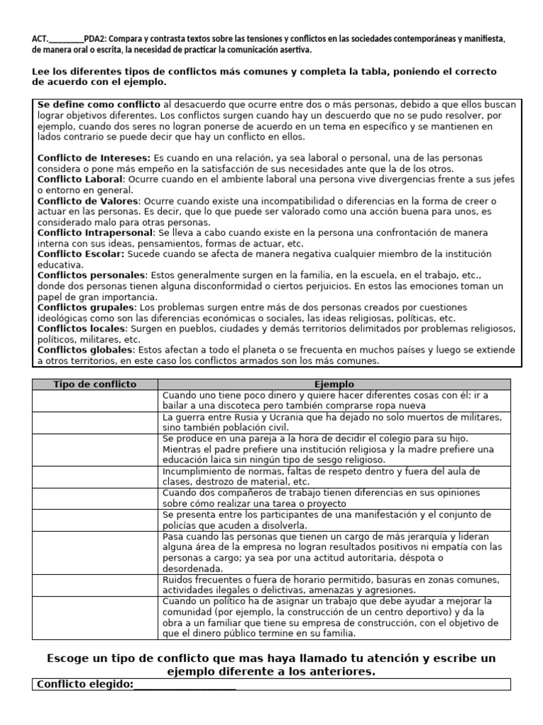 Act Pda 2 Segundo | PDF | Conflicto (proceso)