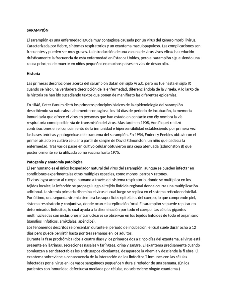 Sarampión 2 | PDF | Sarampión | Virus