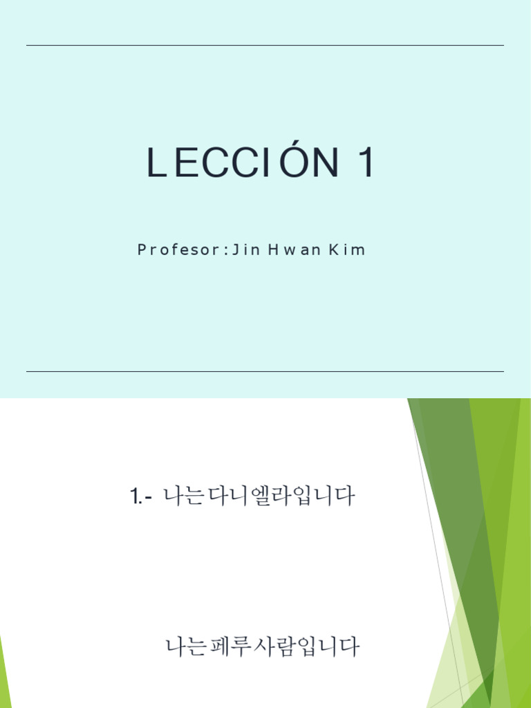 Lección1 Coreano y Español | PDF