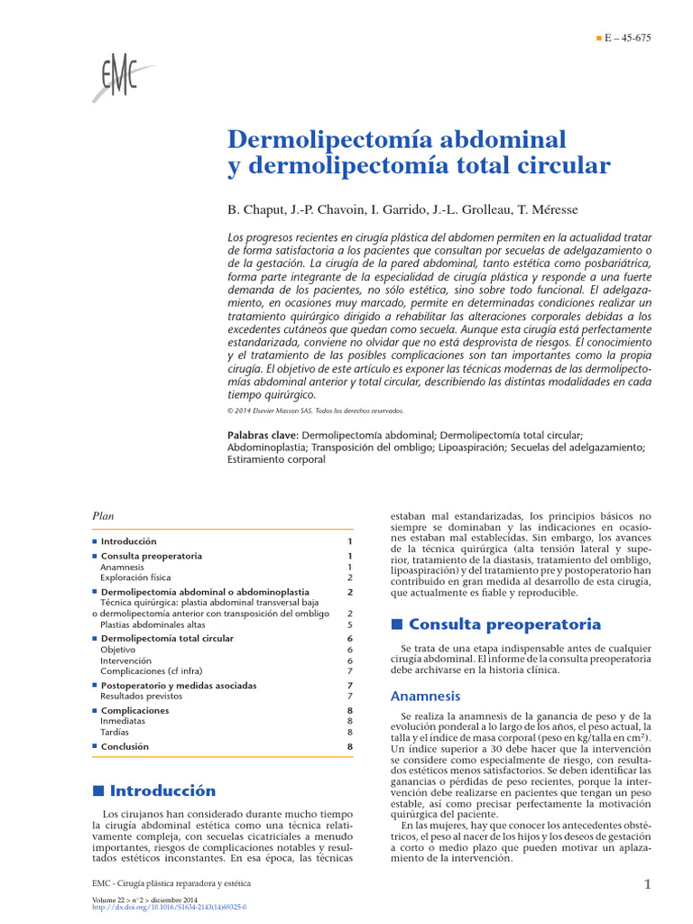 Técnicas de Dermolipectomía Circular | PDF | Cirugía | Nalgas