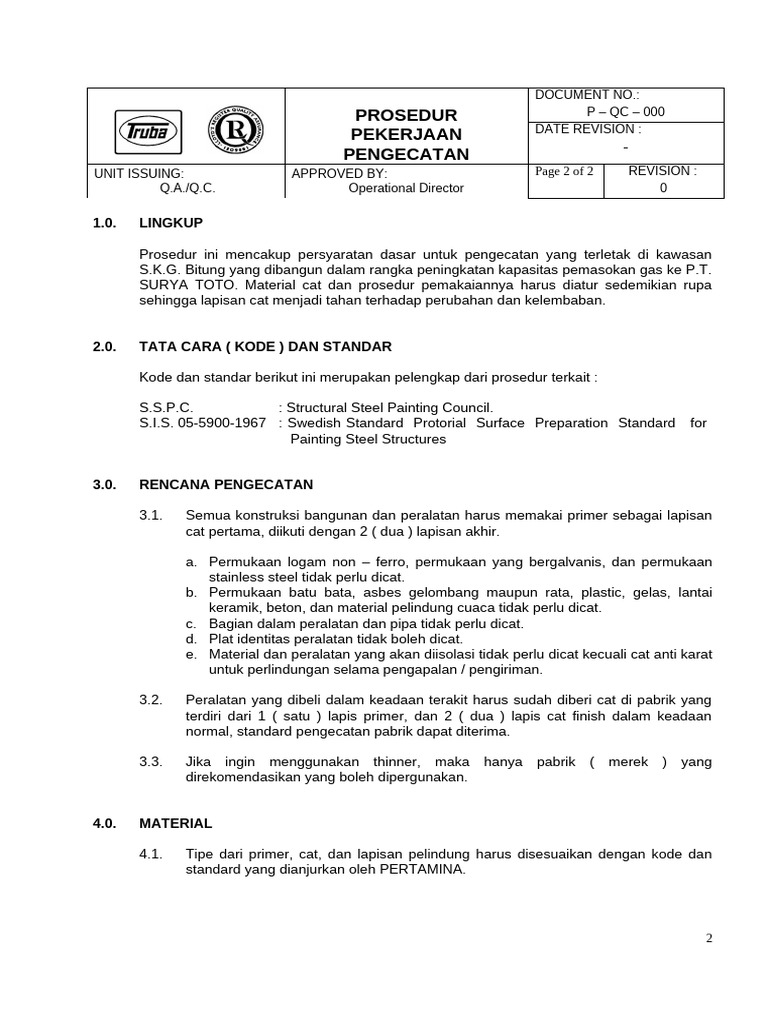Prosedur Pengecatan Industri | PDF