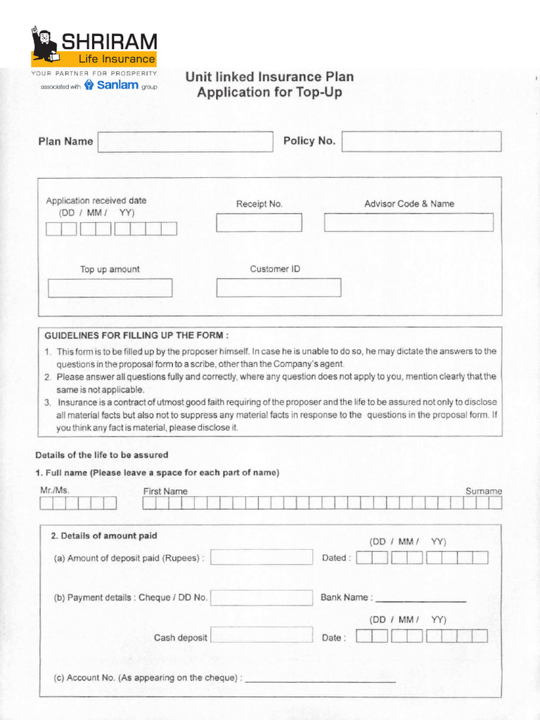 Topup Form | PDF