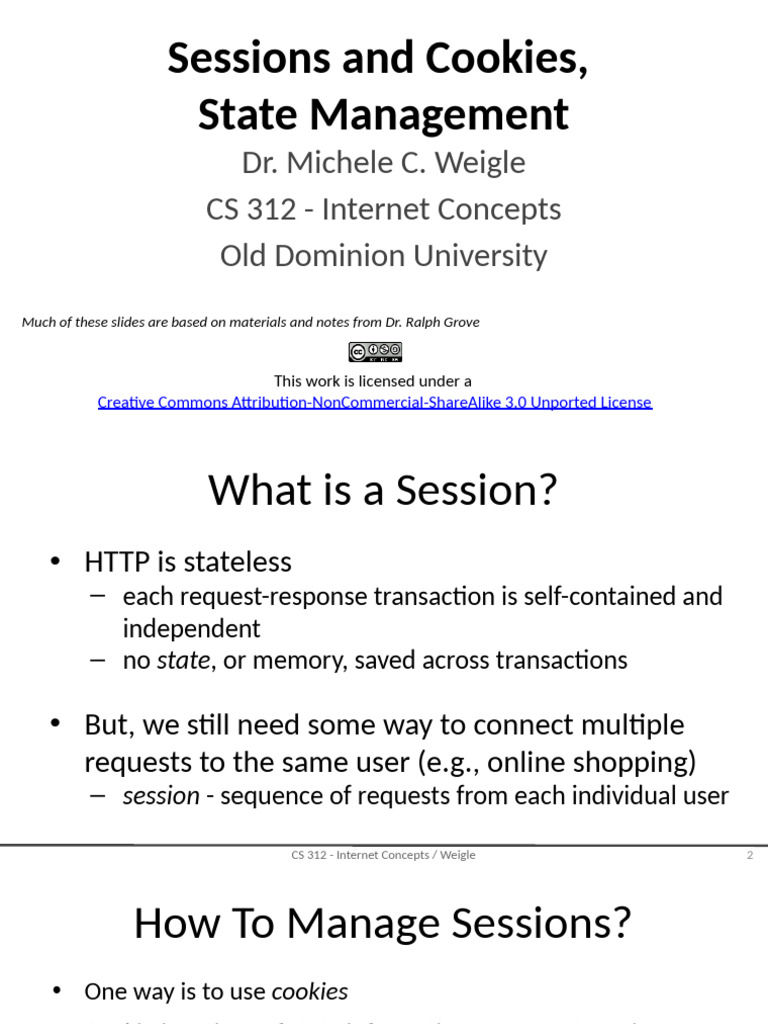 Week 07 - Sessions and Cookies, State MGMT | PDF | Http Cookie | Computing