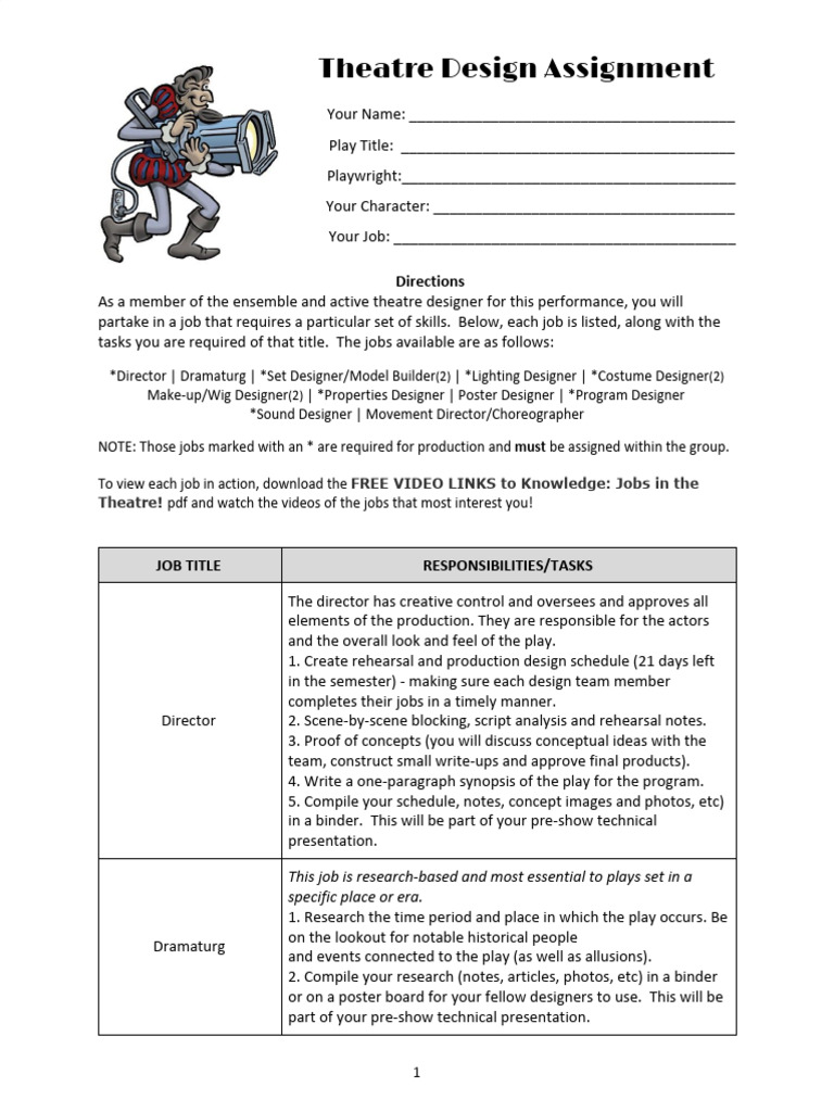 01 - Theatre Design Project (0) Overview | PDF