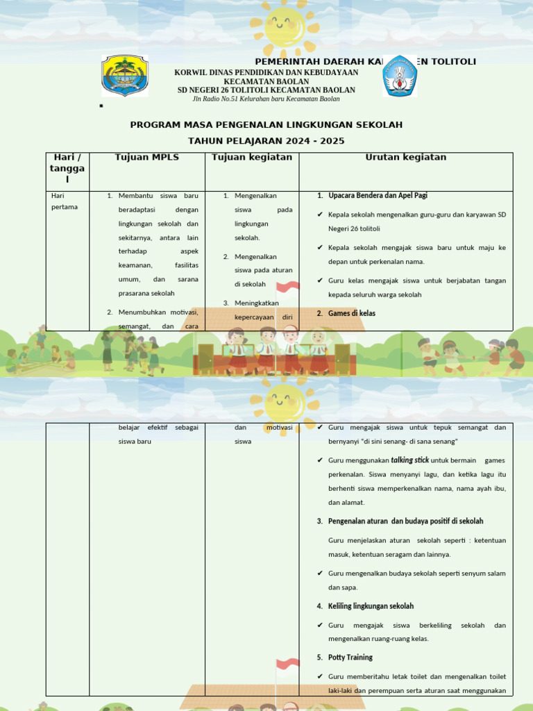 Program Wali Kelas 1 | PDF