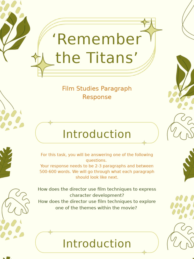 Film Techniques in 'Remember the Titans' | PDF