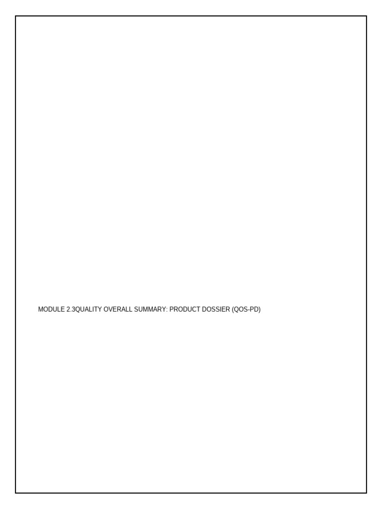 Quality Overall Summary (QOS) | PDF | Amine | Solubility