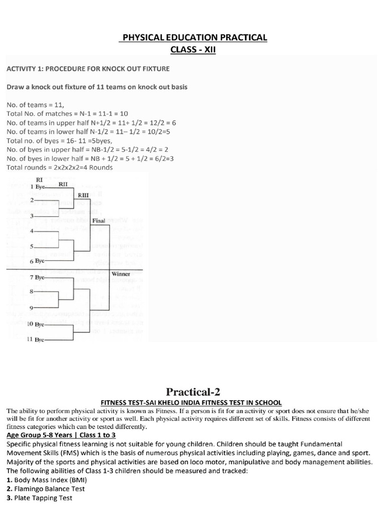 Xii-Physical-Education-Practical (2024-25) | PDF