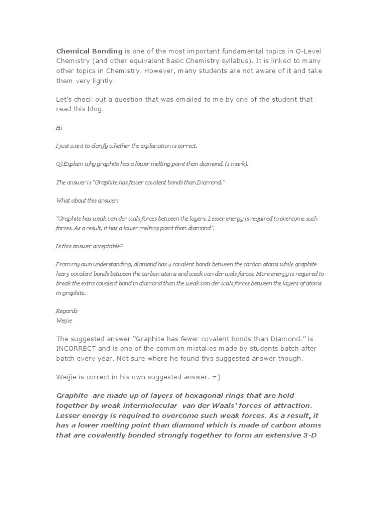 O'Levels Chemistry Notes | PDF | Isotope | Chemical Bond