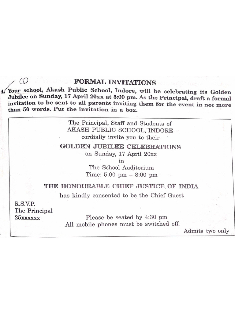Invitation Writing | PDF