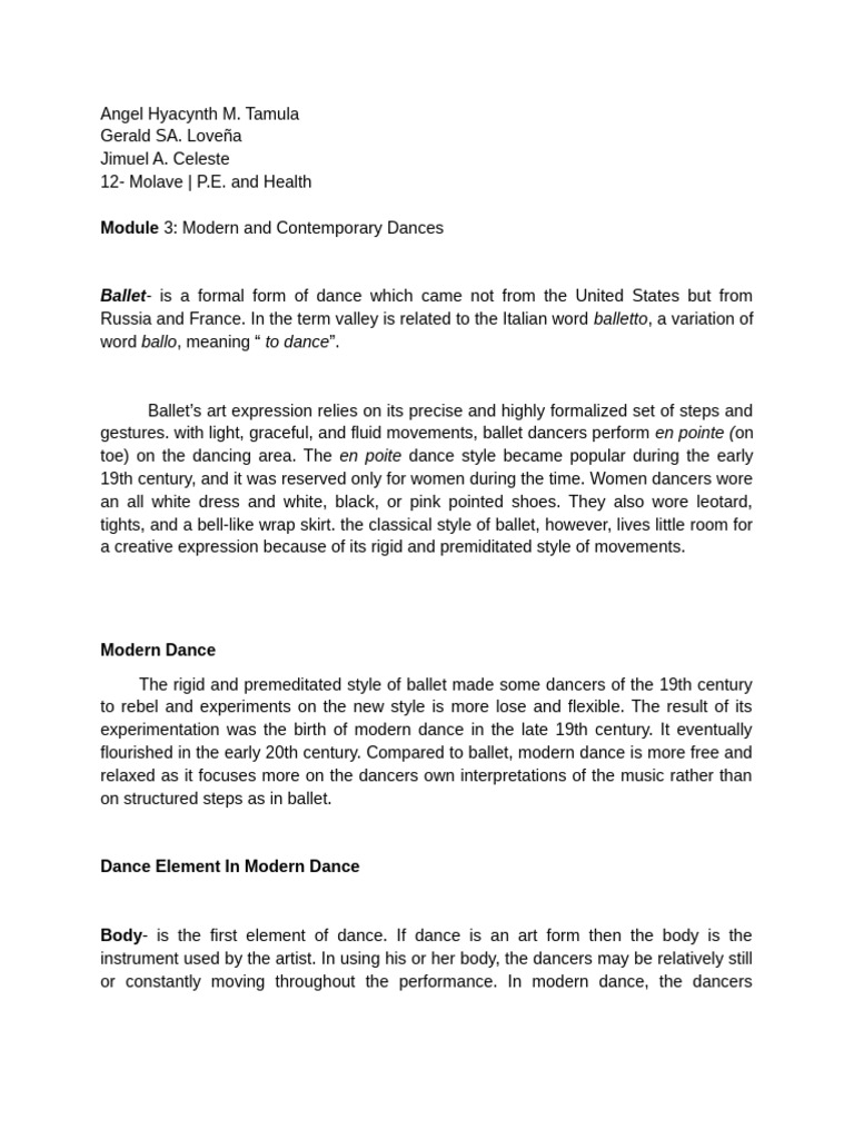 Document (1) | PDF | Dances | Ballet