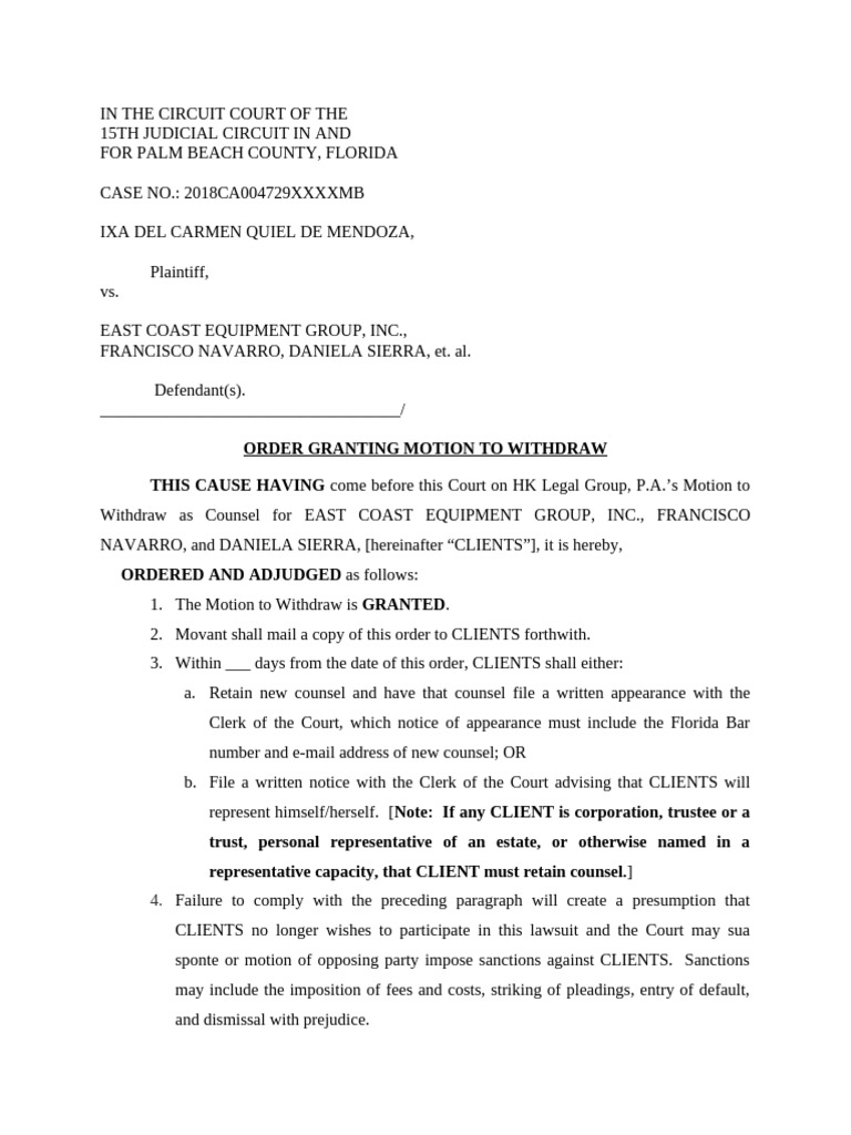 Order Granting Counsel Withdrawal | PDF | Virginia Circuit Court | Justice