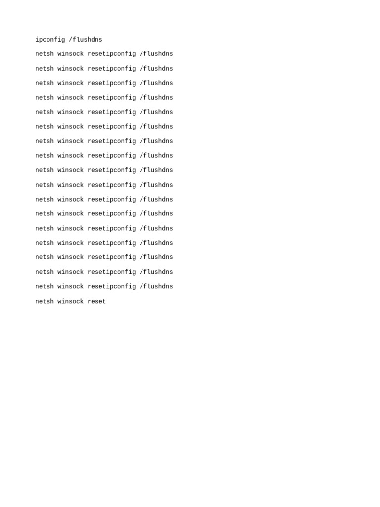 Windows DNS and Winsock Reset Commands | PDF