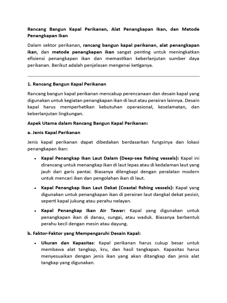 2 Rancang Bangun Kapal Perikanan, Alat Penangkapan Ikan Dan Metode | PDF