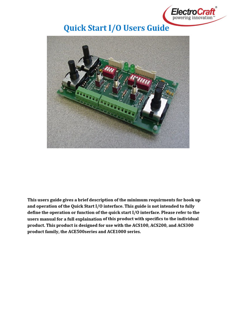 A11099 Quick Start User Guide | PDF | Electric Motor | Manufactured Goods