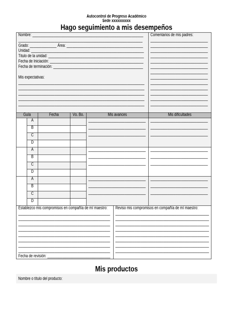 Hago Seguimiento A Mis Desempeños - Autocontrol de Progreso | PDF