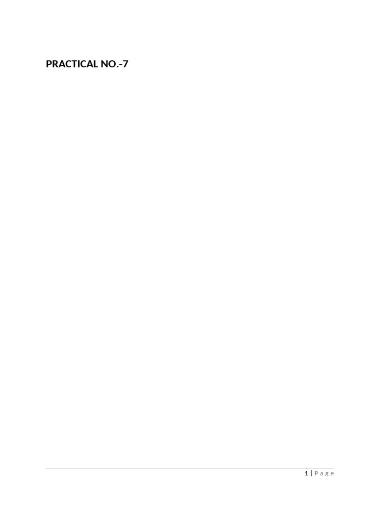 Practical No 7 | PDF