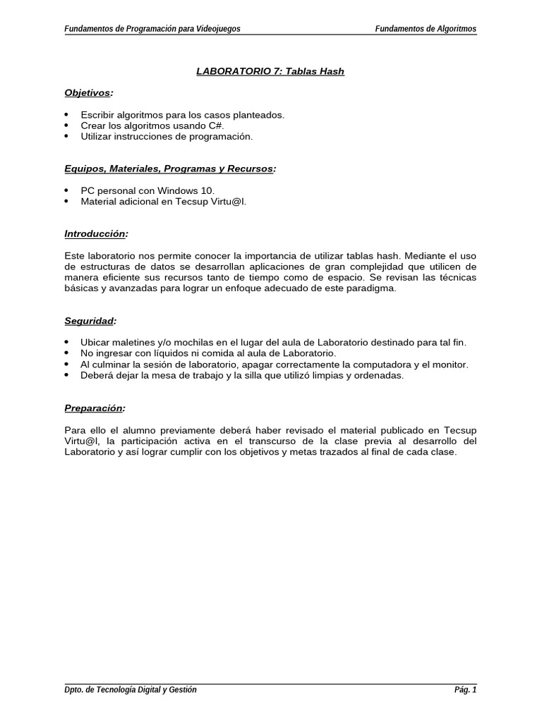 Guía Lab07 | PDF | Laboratorios | Informática