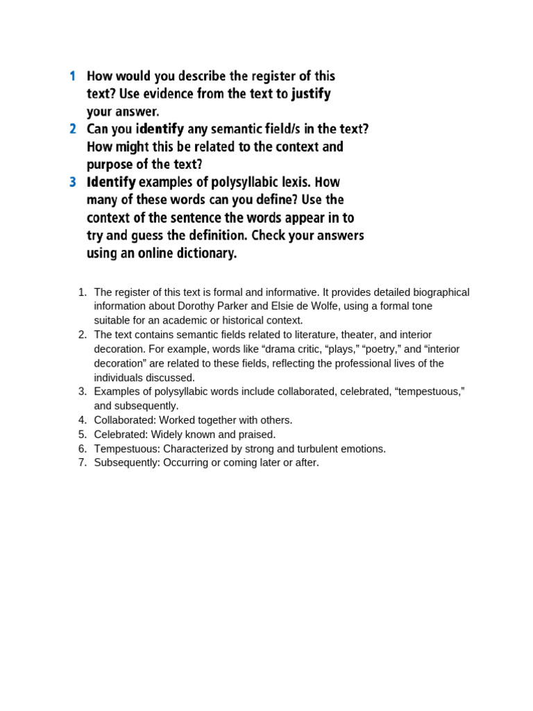 The Register of This Text Is Formal and Informative | PDF