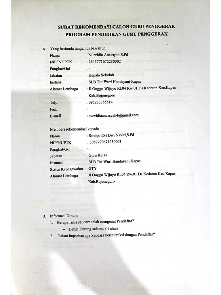 Surat rekom cgp | PDF