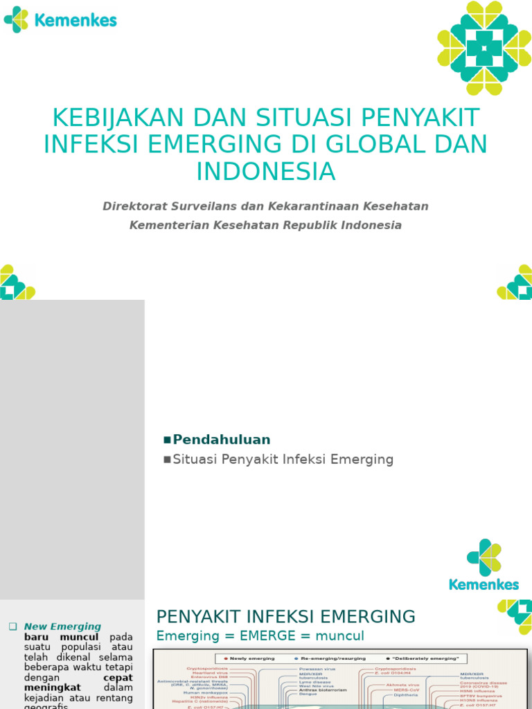 Kebijakan Dan Situasi Penyakit Infeksi Emerging Di Global Dan Indonesia- Minggu 19 2024 | PDF